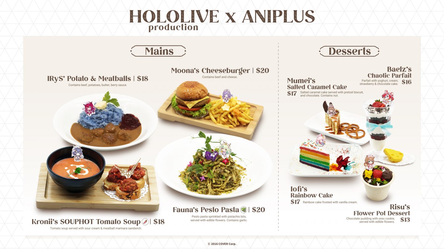 hololive production x ANIPLUS Collaboration Café Opens in Singapore ...